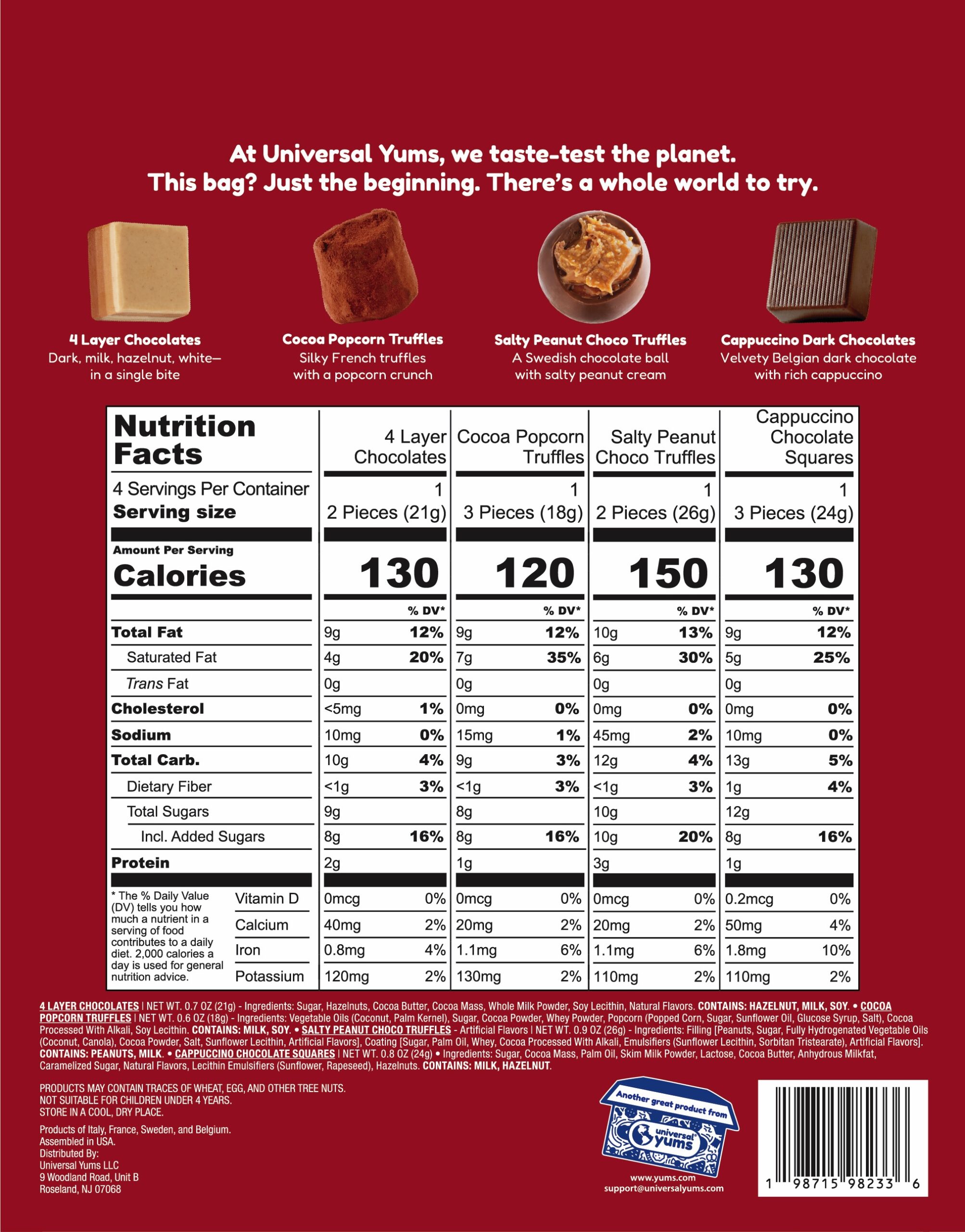Chocolate Yums of the World | Universal Yums